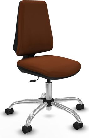 Piqueras y Crespo Elche Schreibtischstuhl, braun, ohne Armlehnen, ausgestattet mit Permanentkontakt und Schneideschaum, mit Rollen 65 mm, Nylon, Braun