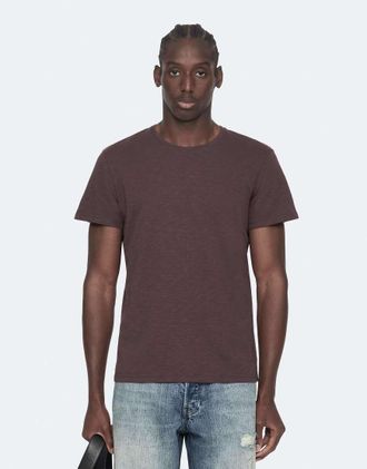AllSaints Cody t-shirt &agrave; manches courtes col rond, violet vino