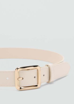 Mango Ceinture boucle carr&eacute;e &eacute;cru - Femme - XL - MANGO