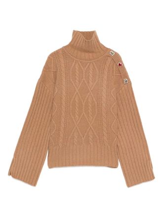 Liu Jo Verzierter Pullover mit Zopfmuster - Nude