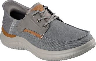 Skechers Baskets Hasting-NIKO à Enfiler Mains Libres pour Homme, Gris, 11 UK X-Wide