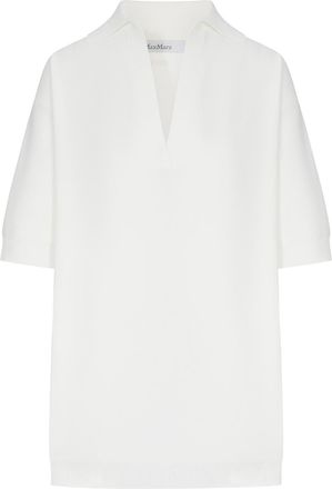 Max Mara Rundhalspullover - Wei&szlig;