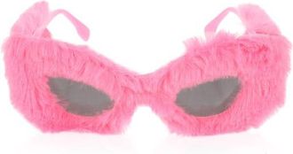 Yarnow Lunettes de Soleil D&eacute;coratives en Peluche Rose D&eacute;grad&eacute; Accessoire Photo Amusant pour F&ecirc;tes et Anniversaires Lunettes de D&eacute;guisement Originales et L&eacute;g&egrave;