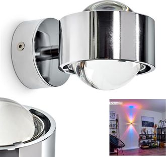 HOFSTEIN Wandleuchte Sapri, moderner Wandstrahler aus Metall/Glas in Chrom/Klar, 1 x G9, ohne Leuchtmittel, Wandspot mit tollem Lichteffekt, Up&Down Leuchte, L