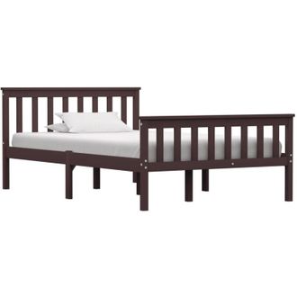 vidaXL Cadre de lit sans matelas marron fonc&eacute; pin massif 120x200 cm Vidaxl