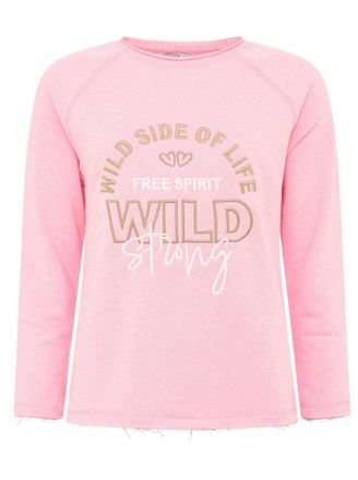 Zwillingsherz Sweatshirt Wild Side Of Life mit Used-Look Kanten und farbiger Stickerei