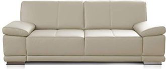 Cavadore 2,5-Sitzer Sofa Corianne / Kleine Echtleder-Couch im modernen Design / Mit Armteilverstellung / 192 x 80 x 99 / Echtleder weiß