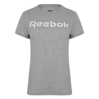 Reebok Damen Te Graphic Tee T-Shirts, Mgreyh/Weiß, Small