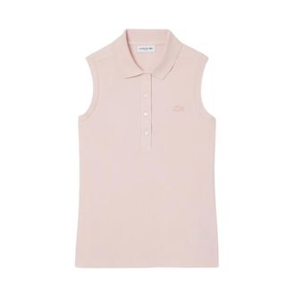 Lacoste Femme, Tops, Rose, Taille: 38 FR Polo Slim Fit Sans Manches Stretch