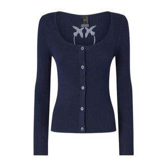 Pinko Love Birds Cardigan Sweater - - Knitwear - Damen - Blau - L