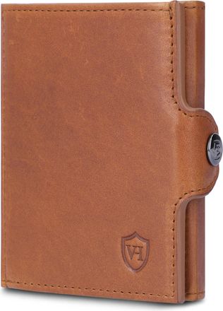 Von Heesen Slim Wallet mit RFID Schutz - Geldb&ouml;rse Herren klein - Mini Geldbeutel Damen Portmonee - Kartenetui Echtleder Karten Portemonnaie - Leder Kreditkarten