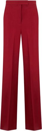 Max Mara Pantalon en coton taille haute - Femme - Pantalons - Rouge - Taille: 38 FR