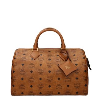 MCM Sacs &agrave; main Mcm pour femme en tissu marron/cognac