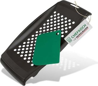 Fackelmann Chefkoch Spätzlereibe avec grattoir - Rabot à spätzle en deux parties gris/vert - Idéal pour les spätzle & knöpfle - Presse à spätzle avec grattoir po