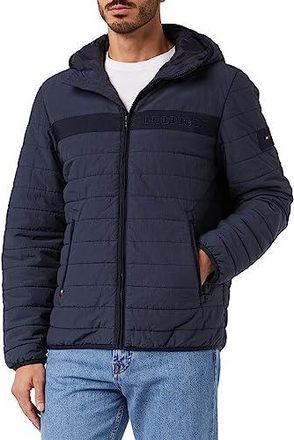 Tommy Hilfiger Homme Veste Padded Hooded Jacket Mi-Saison, Bleu (Desert Sky), M