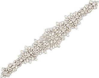 TOPQUEEN Ceinture de Mariage en Cristal pour Femme - Strass et Perles - Application Uniquement, Taille Unique