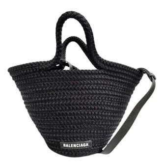 Balenciaga Sac seau 2 anses Pre-owned en cuir logo - Femme - Pre-owned - Noir - Taille: ONE Size