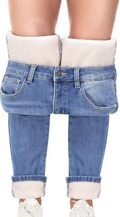 Fengbay Jean Polaire Femme Hiver Pantalon Chaud Stretch Thermique Skinny Confortable Pantalon Denim &Eacute;pais Mode