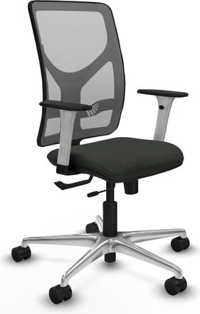 Piqueras y Crespo Bequemer Schreibtischstuhl aus Netzstoff, verstellbar, mit schwarzen Armlehnen, h&ouml;henverstellbare Lendenwirbelst&uuml;tze, ausgestattet mit Syncro/Traslack