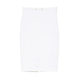 Elisabetta Franchi Bleistiftrock mit Logo-Plakette - - Skirts - Damen - Wei&szlig; - 2XL