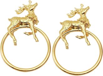 Valiclud 2 St&uuml;ck Serviettenringe aus Metall mit Rentiermotiv Edle Tischdekoration f&uuml;r Restaurant und Zuhause Abwischbare Serviettenschnalle