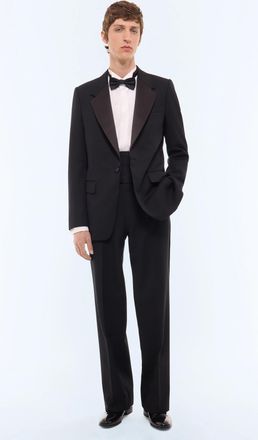 Fursac Pantalon smoking large en twill de laine - Taille 38 - Homme