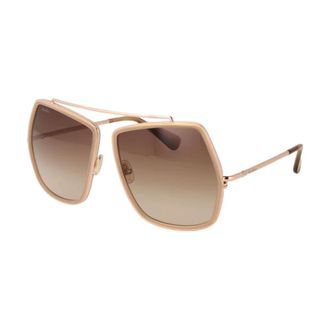 Max Mara Femme, Accessoires, Beige, Taille: ONE Size Metal Frame Aviator Lunettes de soleil