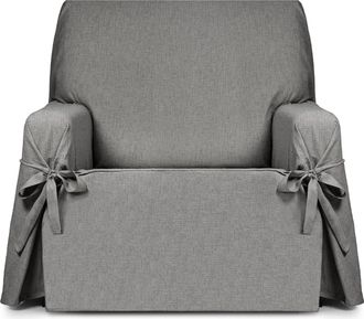 Eysa sofabezug mit Krawatten schmutzabweisender 1 sitzer grau Design Genna