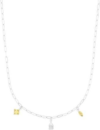 Amor collier avec pendentif en argent 925 Sterling pour femme, avec verre, 42+3 cm, Gris, Livré en boîte cadeau, 2039275