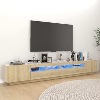 vidaXL Vidaxl - Porte de t&eacute;l&eacute;vision modulaire avec lumi&egrave;res led 260x35x40 cm Diverses couleurs Couleur : marron