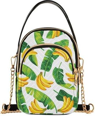 Mnsruu Sac à bandoulière pour femme avec sangle réglable Motif banane tropicale
