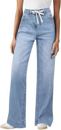 Generic Jeans Femme Taille Haute Jeans &Eacute;lastique Confortable Denim Pantalon Confortable Push Up Pantalon avec Poches Mode Casual Style Baggy pour Bureau, Lois