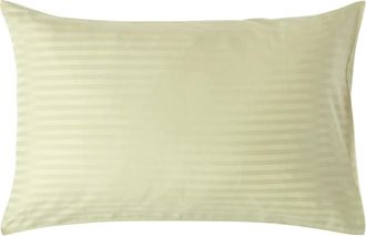 Homescapes 2er-Set Damast Kissenbezug lindgr&uuml;n 48x74 cm mit Satin-Streifen & Hotelverschluss, 100% &auml;gyptische Baumwolle, Fadendichte 330