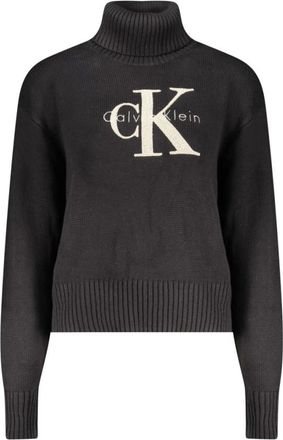 Calvin Klein Femme, Pulls, Noir, Taille: 36 FR Cotton Turtleneck Sweater