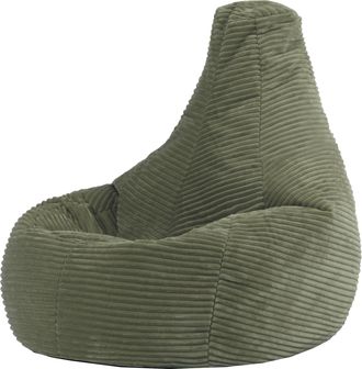 Icon Brand Dalton Sitzsack Kinder, Salbeigr&uuml;n, Flauschiger Cord Stoff, Sitzsack Cord mit F&uuml;llung, Bequemer Kinder Gaming Sessel, Kuschelsessel, Lese Sessel, Schl