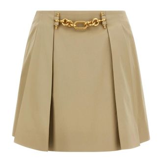 Balmain Cotton Gabardine Minirock - - Skirts - Damen - Beige - S