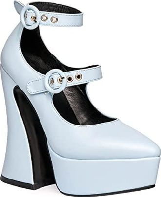 Lamoda Femme Roamin Chaussures de Court, Blue PU, 41 EU