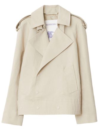 Burberry Jacke aus Canvas mit versetztem Verschluss - Nude