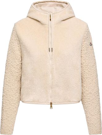 Moncler Bouclé & Teddy Zip-Up Hoodie
