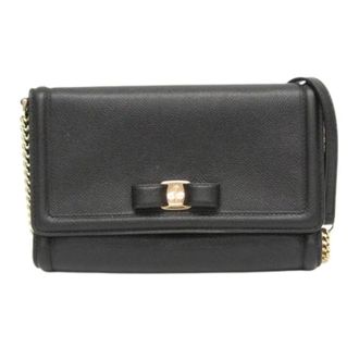 Ferragamo Sac &agrave; bandouli&egrave;re en cuir Pre-owned - Femme - Pre-owned - Noir - Taille: ONE Size