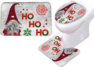 Generic Toilettensitzcover Weihnacht Teppich - süße Rentier -Badezimmer -Deckelmatte, Feiertagswaschable Toilettenkissen | Festliche Bodenszenen-Requisiten An