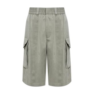 Giorgio Armani Bermuda Oversized Shorts aus gewaschenem Lyocell-Popeline - - Shorts - Herren - Grau - XL