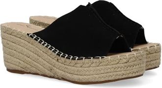 Shoes & Blues Espadrilles pour femme en jute type sabot, confortables et élégantes, détails de coutures avec bout ouvert, idéales pour le printemps et lété., Noir, 