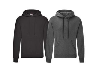 Fruit Of The Loom 2er Classic Hooded Sweat Set Herren Kapuzenpullover Sweatshirt M L XL 2XL 3XL 4XL 5XL Farbsets & HLKauf-Block (M, 1x Schwarz & 1x Dark Heather & 1x HL