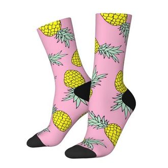 Generic Unisexe Homme Chaussettes Ananas Roses Hommes Socquettes Anti-Ampoules Chaussettes De Sports Pour Femme Sport Basketball 40Cm
