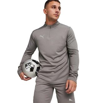 Puma TeamFinal Trainingsjacke f&uuml;r Herren, mit kurzem Rei&szlig;verschluss, Training (Grau)