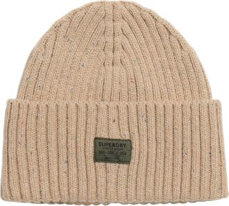 Superdry Damen Strukturierte Workwear Beaniemütze aus Strickgewebe Stein Beige Genoppt 1SIZE