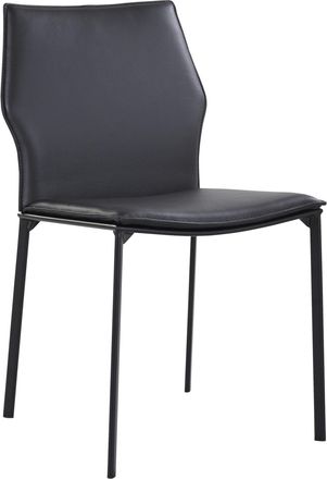 Novel Stuhl, Schwarz, Metall, Leder, Echtleder, B&uuml;ffelleder, Flachrohr, 48x85x57.5 cm, Esszimmer, St&uuml;hle, Esszimmerst&uuml;hle, Lederst&uuml;hle