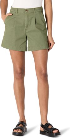 Amazon Essentials Damen-Shorts, hohe Taille, lockere Passform, elastischer Rücken, Dunkles Olivgrün, Größe 38