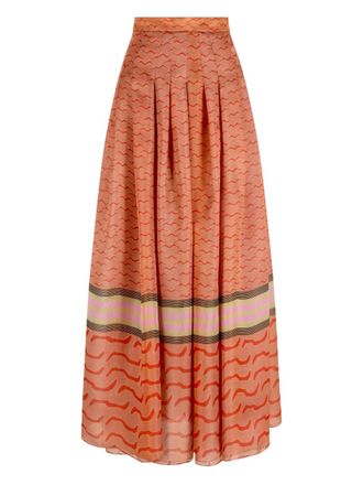Giorgio Armani jupe longue &agrave; rayures - Orange